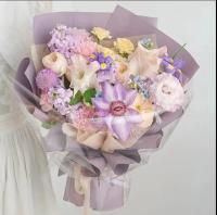 China Customized 53*53 CM Colorful 3D Printed Rose Flower Wrapping Paper for Fresh Flower for sale