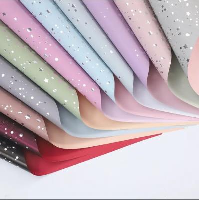 China Bright Starry Sky Waterproof Wrapping Paper Advanced Two-color Thickened For Fresh Flower for sale