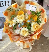 China 2024 New Arrival Hot Sale High Quality Heart Printing Colorful Waterproof Florist Bouquet  Wrapping Paper Wholesale for sale