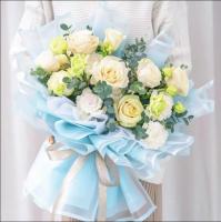 China Simple Fashion Style Translucent Flower Wrapping Paper Color Frame Flower Paper Florist Packaging Materials Wholesale for sale