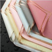 China Gold Edge Jelly Film Waterproof Matte Paper Flower Wrapping Paper Bouquet Flower Art Mother's Day Flower Wrapping Paper for sale