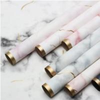 China Gold Edge Marble Flower Wrapping Paper Border Plastic Opp Film Wrapping Paper Wholesale for sale