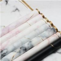 China Gold Edge Marble Flower Wrapping Paper Border Plastic Opp Film Wrapping Paper Wholesale for sale