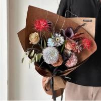 China DIY Flower Shop Packaging Maillard Series Fashion Kraft Paper Flower Bouquet Handmade Floral Materials 60*60cm for sale