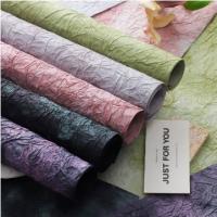 China Colorful Handmade Pleated Texture Paper Mutiple Color 60*60cm for Teacher's Day Bouquet Packaging Material for sale
