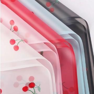 China 56*56cm Cherry Matte Waterproof Floral Wrapping Paper with Translucent Korean Design for sale