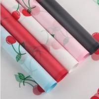 China 56*56cm Cherry Matte Waterproof Floral Wrapping Paper with Translucent Korean Design for sale