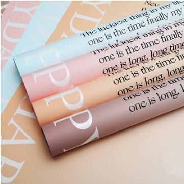 China Double-sided Two-color Flower Wrapping Paper with Gradient English Design Waterproof and Durable for sale
