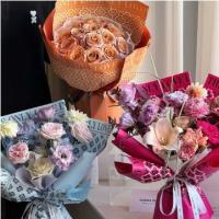 China Waterproof Handmade Flower Wrapping Paper 56*56cm Four-Leaf Clover Design for sale