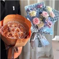China Waterproof Handmade Flower Wrapping Paper 56*56cm Four-Leaf Clover Design for sale