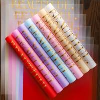 China Lizhiran Korean Style Gold Stamping English Flower Gift Wrapping Paper Waterproof Valentine's Day Flower Shop Materials for sale
