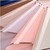 China Lizhiran Golden Age Flower Wrapping Paper Jelly Film Gold Edge Water Glossy Film Bouquet Wrapping Paper for sale