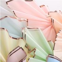 China Lizhiran Golden Age Flower Wrapping Paper Jelly Film Gold Edge Water Glossy Film Bouquet Wrapping Paper for sale