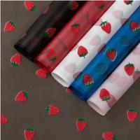 China Edged Strawberry Matte Waterproof Flower Wrapping Paper Floral Wrapping Translucent Flower Paper Materials Wholesale for sale