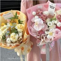 China Waterproof Rose Bouquet Wrapping Paper in Neon Love Colors DIY Craft Material for sale