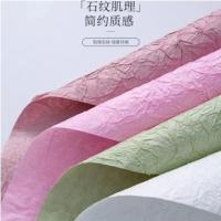 China Handmade Stone Pattern Flower Wrapping Paper Texture Lining Paper Pleated DIY Flower Paper Bouquet Packaging 56*56cm for sale