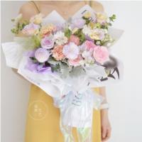 China Simple Ribbon Floral Wrapping Material Colorful Fishtail Yarn Handmade Gift 9X9X4 cm Size for sale