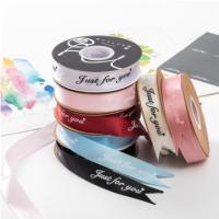 China Customize 10mm Decoration Gift Flower Packaging Cake Ribbon Printed English Letters Bouquet Polyester Ribbon for sale