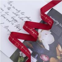 China 25 mm Customize Heart-warming Gold-stamped Thread Ribbon The Perfect Decoration for Mother's Day and Valentine's Day for sale