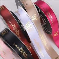 China English Polyester Ribbon Flower Packaging Ribbon for DIY Bouquet Decoration 2.5 cm Love Gold Stamping for sale
