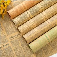 China 50*70cm Flower Wrapping Paper in Vintage English Newspaper Style for Gift Packaging for sale