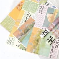 China English Newspaper Flower Bouquet Wrapping Paper in 2 Colors for Gift Packaging for sale