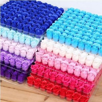 China 3-Layer Rose Soap Flower for Valentine's Day Wedding Christmas 5cm Diameter 6cm Height No Bottom Couple Gift Simulation Flower for sale