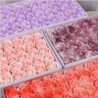 China Spray Color Gradient Rose Crushed Ice Blue Plum Jam Rose Soap Flower Bouquet Head Wholesale Three-layer Water Splash Valentine's Day Gift for sale