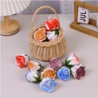 China Spray Color Gradient Rose Crushed Ice Blue Plum Jam Rose Soap Flower Bouquet Head Wholesale Three-layer Water Splash Valentine's Day Gift for sale
