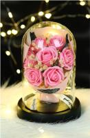 China Valentine's Day gift for girlfriend practical creative soap rose glass cover ornaments advanced immortal flower birthday girl for sale