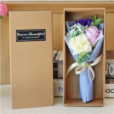 China Rose soap bouquet gift box holiday gift small gift activity practical carnation simulation flower small bouquet for sale