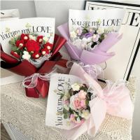 China Vibrant Handmade Woolen Rose Bouquet for Birthdays Anniversaries and Other Celebration for sale