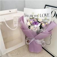 China Vibrant Handmade Woolen Rose Bouquet for Birthdays Anniversaries and Other Celebration for sale