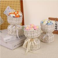 China Small Style Knitted Wool Bouquet 8 Puff Flowers Hand-Woven Bouquet Creative Birthday Gift Multiple Color 10*10*15cm for sale