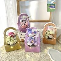 China Creative Chinese Valentine's Day Gift Cartoon Plush Doll Flower Basket with Multiple Color Options for sale