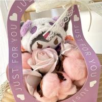China Creative Chinese Valentine's Day Gift Cartoon Plush Doll Flower Basket with Multiple Color Options for sale
