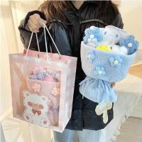 China 30x48cm Woolen Exquisite Cartoon Kuromi Plush Doll Bouquet Small Fragrance Style Qixi Teacher's Day Small Doll Gift Handbag Set for sale