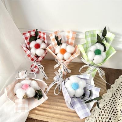 China Internet celebrity new Valentine's Day gift simulation cotton five petals Qixi atmosphere single bouquet creative gift for sale