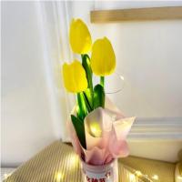 China Simulation PU Tulip Hug Bucket Cute Wool Flower Hug Blessing Gift Creative Festival Holiday Gift Wholesale for sale
