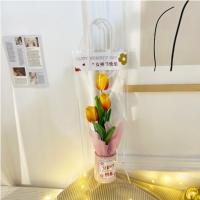 China Simulation PU Tulip Hug Bucket Cute Wool Flower Hug Blessing Gift Creative Festival Holiday Gift Wholesale for sale