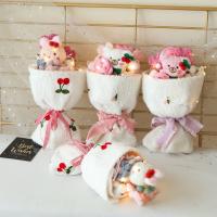 China Doll Bouquet Cute Plush Bunny Doll Bouquet Christmas Holiday Gift Finished Fabric Bouquet for sale