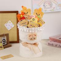 China Butter Bear Cartoon Doll Cute Stuffed Animal Bouquet For Girlfriend Small Doll Gift for sale