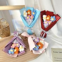 China Valentine's Day Delight Mini Bouquet with Woolen Rose Puff Flower in Various Colors for sale