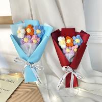 China Valentine's Day Delight Mini Bouquet with Woolen Rose Puff Flower in Various Colors for sale
