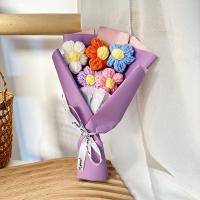 China Valentine's Day Delight Mini Bouquet with Woolen Rose Puff Flower in Various Colors for sale