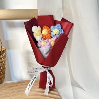 China Valentine's Day Delight Mini Bouquet with Woolen Rose Puff Flower in Various Colors for sale