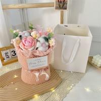 China Woolen Bunny Ear Bouquet Handheld Flower Arrangement 20x35cm Ideal for Birthdays Bestie or Teacher Gift for sale