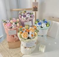 China Woolen Bunny Ear Bouquet Handheld Flower Arrangement 20x35cm Ideal for Birthdays Bestie or Teacher Gift for sale