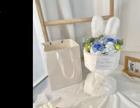 China Woolen Bunny Ear Bouquet Handheld Flower Arrangement 20x35cm Ideal for Birthdays Bestie or Teacher Gift for sale