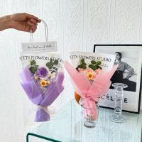 China Valentine's Day Gift Knitted Bouquet Handbag with Simulation Flowers in Multiple Colors for sale